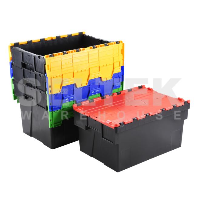 Multi-Coloured Food Grade Euro containers with lids : Seltek Warehouse